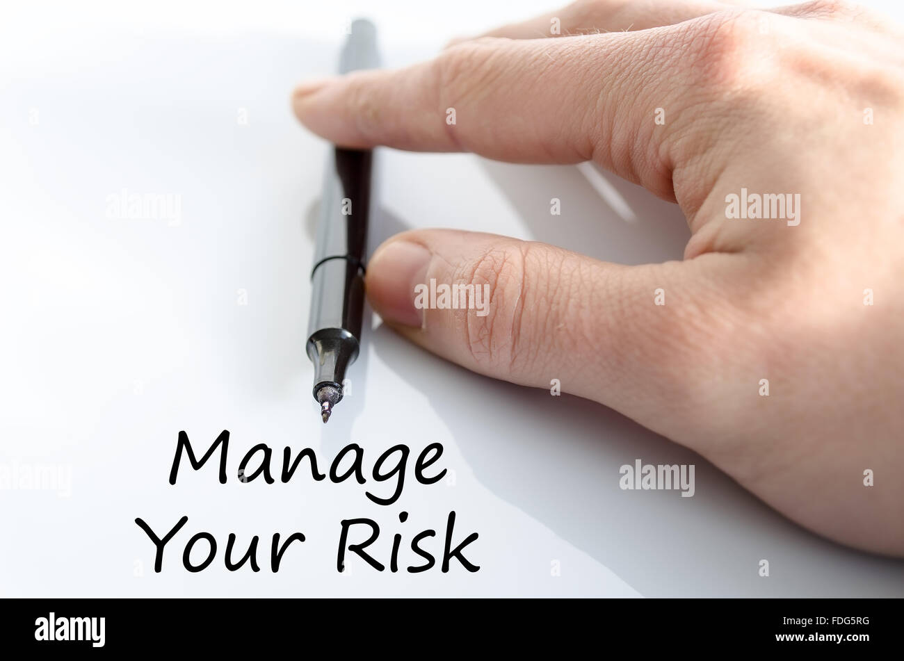 Manage your risk text concept isolated over white background Stock ...