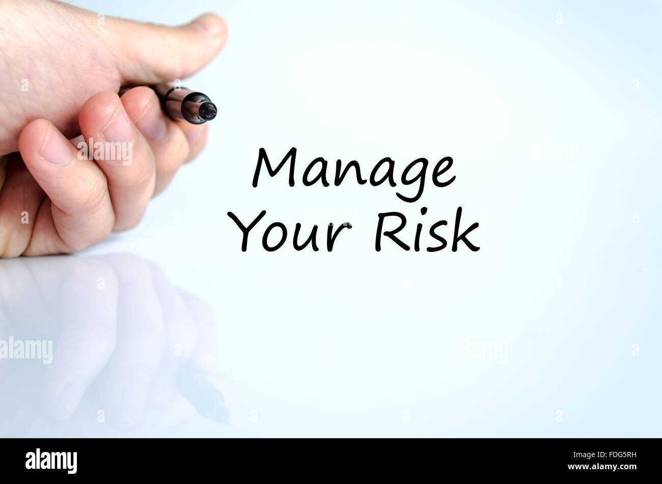 Manage your risk text concept isolated over white background Stock ...