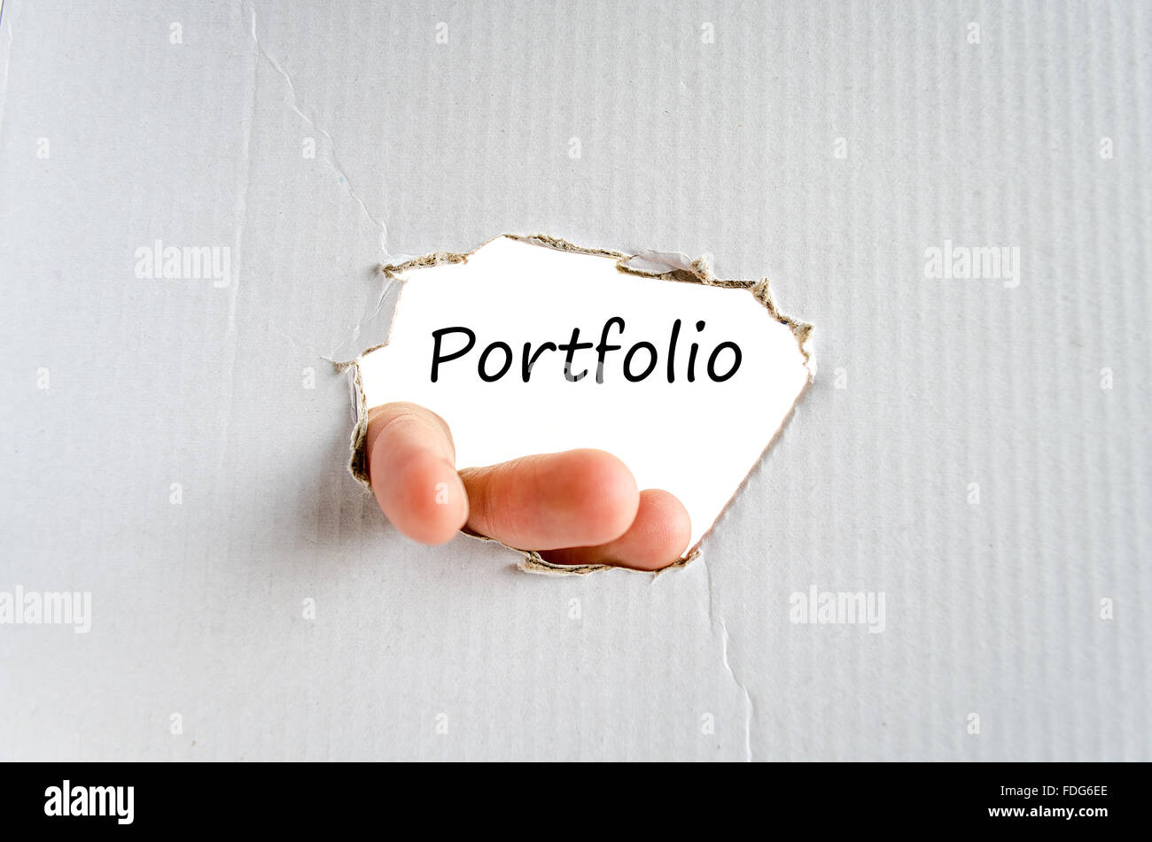 Portfolio text concept isolated over white background Stock Photo - Alamy