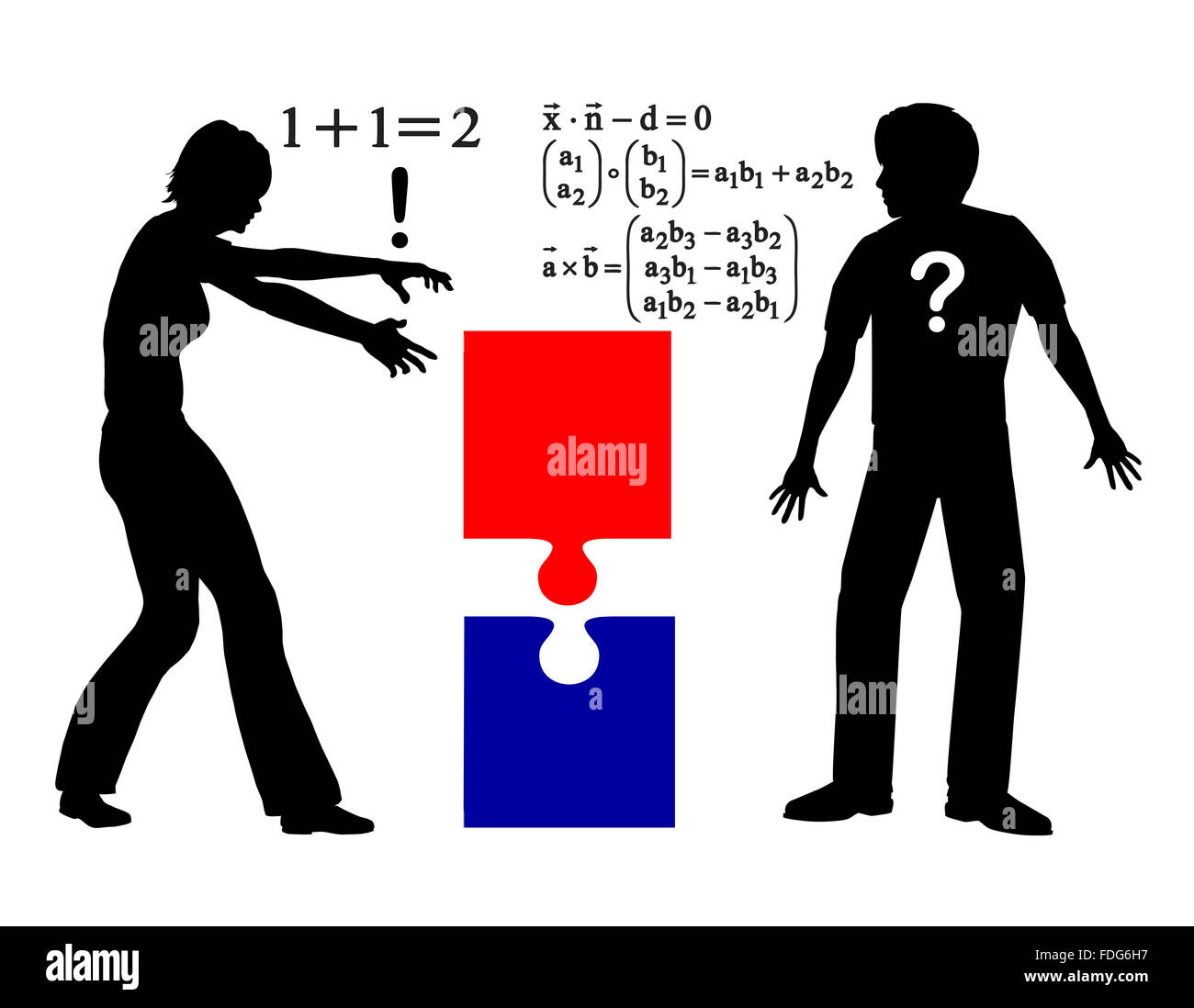 Man woman solving problem Cut Out Stock Images & Pictures - Alamy