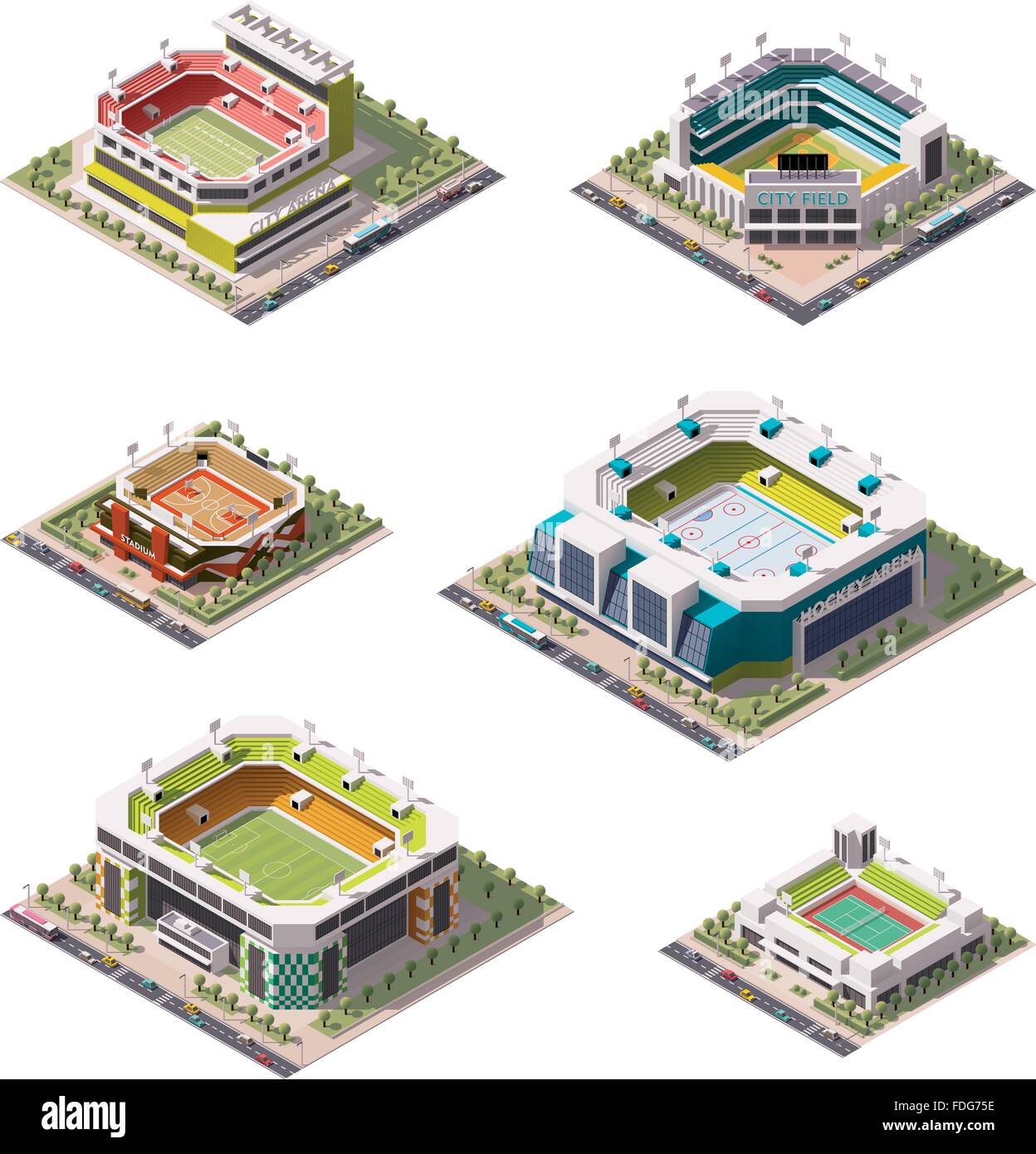 Vector isometric stadiums set Stock Vector Image & Art - Alamy