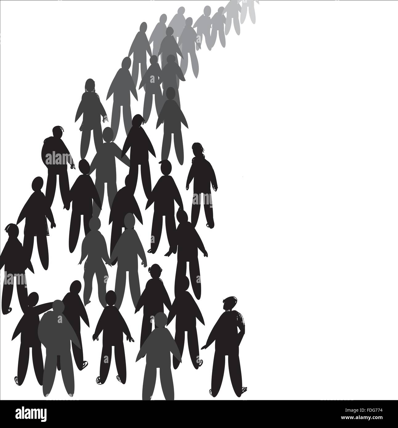 Crowd waiting line Stock Vector Images - Alamy