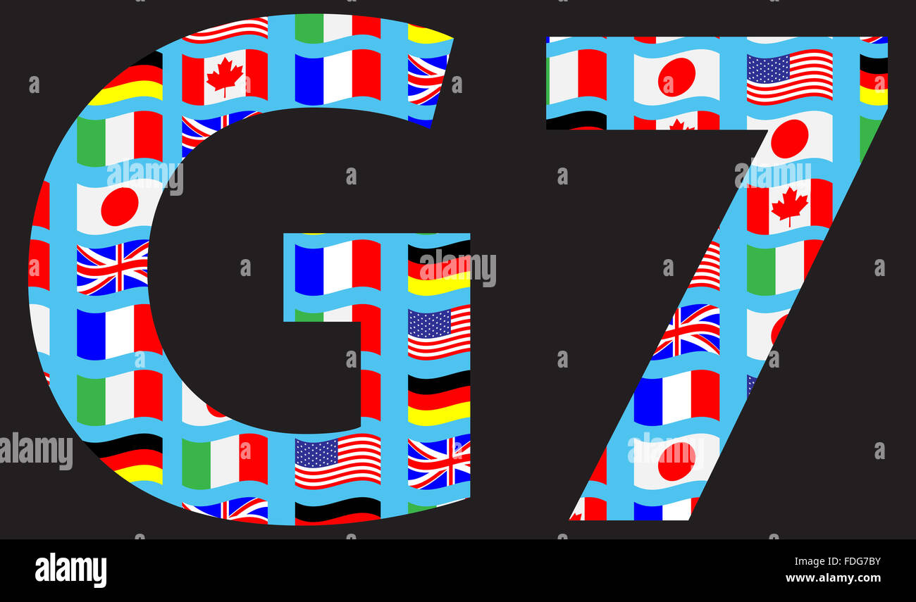 G7 icon pattern flag. World country, international pattern, sign or ...
