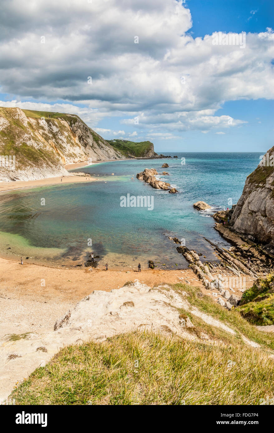 St. Oswalds Bay and Man O'War Cove at the Durdle Door Cliff Formation ...