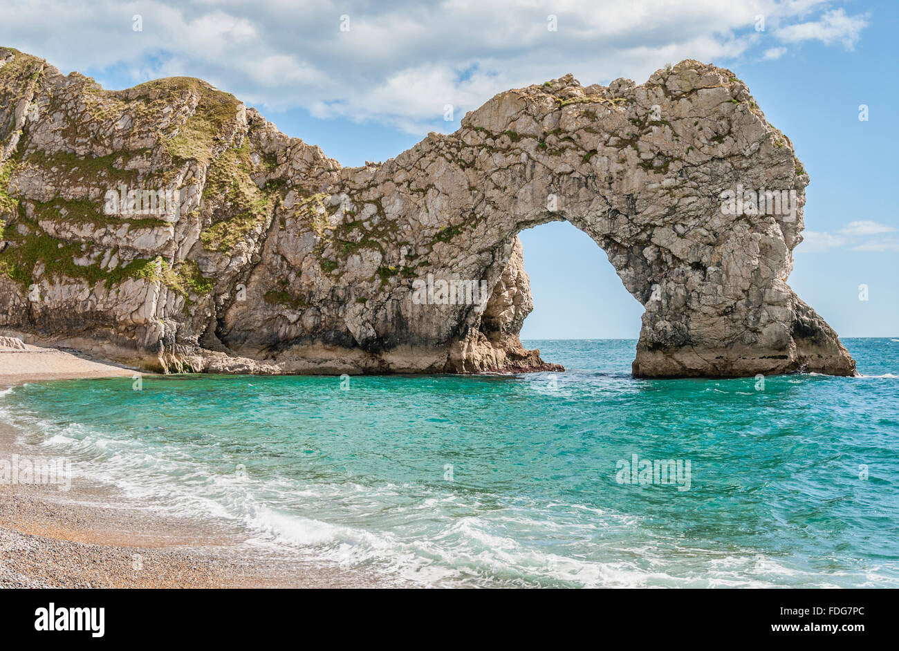Beach at the 'Durdle Door' Cliff Formation near Lulworth, Dorset, South ...