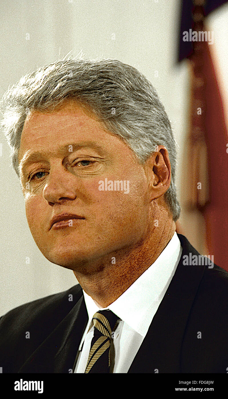 Washington, DC., USA, 11th January, 1996 President William Clinton ...