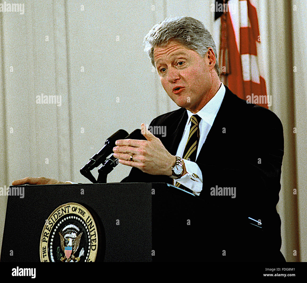 Washington, DC., USA, 11th January, 1996 President William Clinton ...
