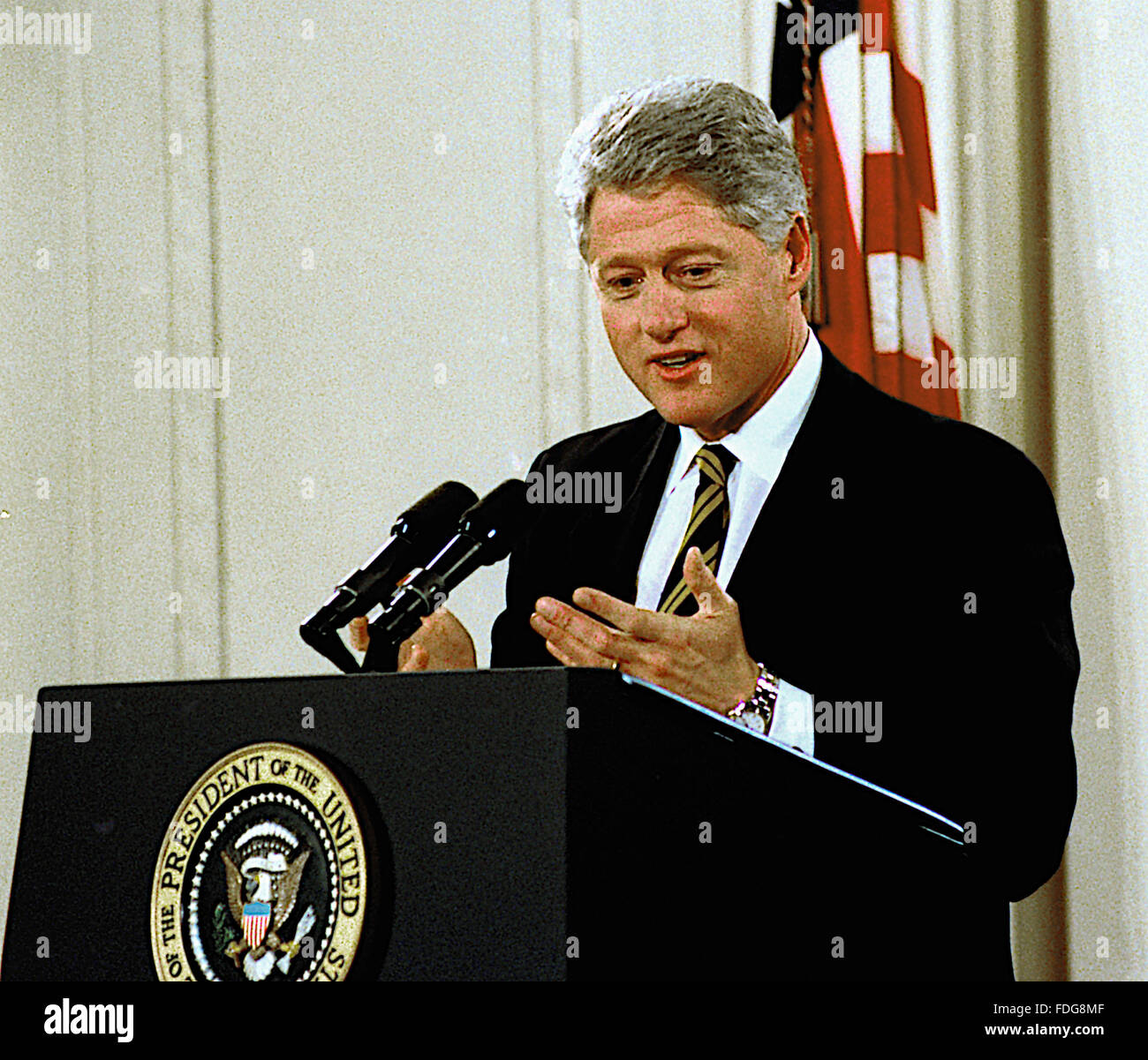 Washington, DC., USA, 11th January, 1996 President William Clinton ...