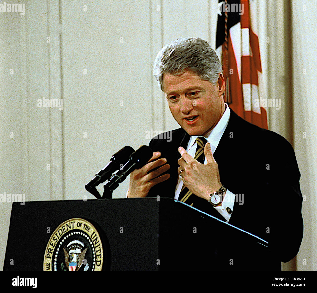 Washington, DC., USA, 11th January, 1996 President William Clinton ...