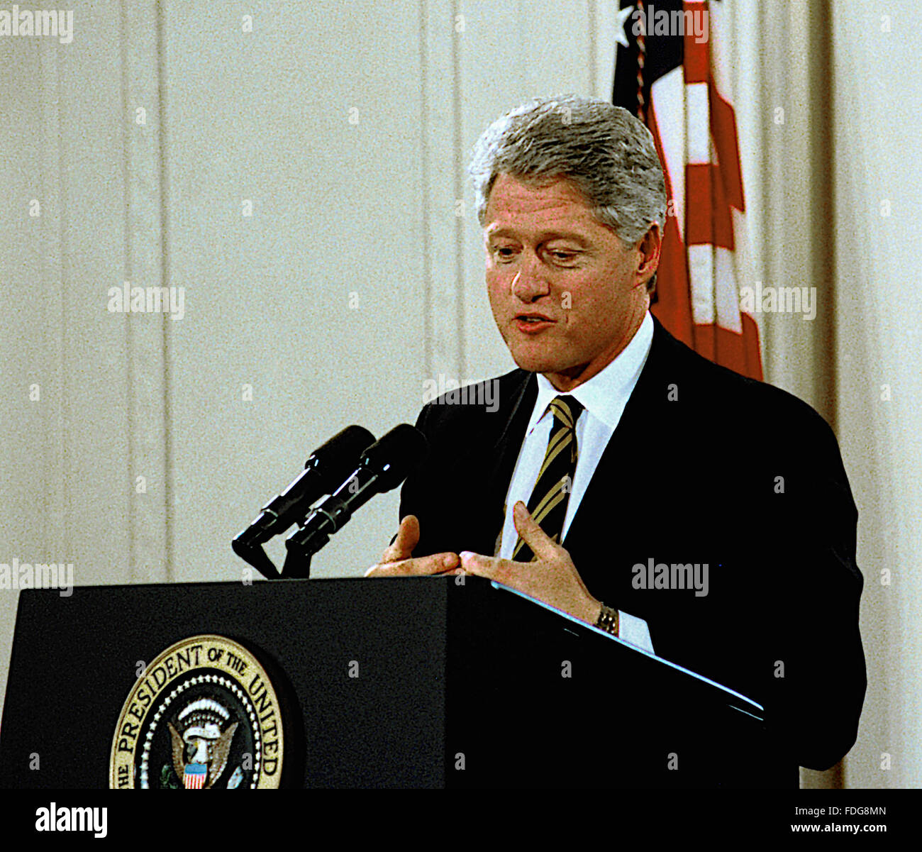 Washington, DC., USA, 11th January, 1996 President William Clinton ...