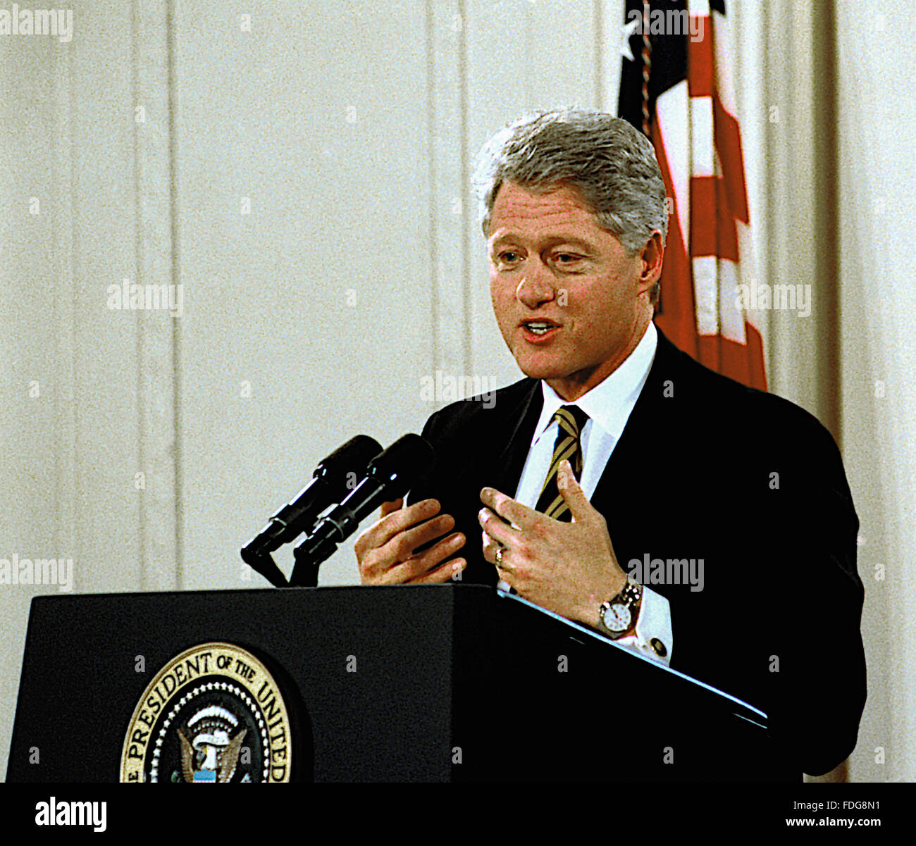 Washington, DC., USA, 11th January, 1996 President William Clinton ...