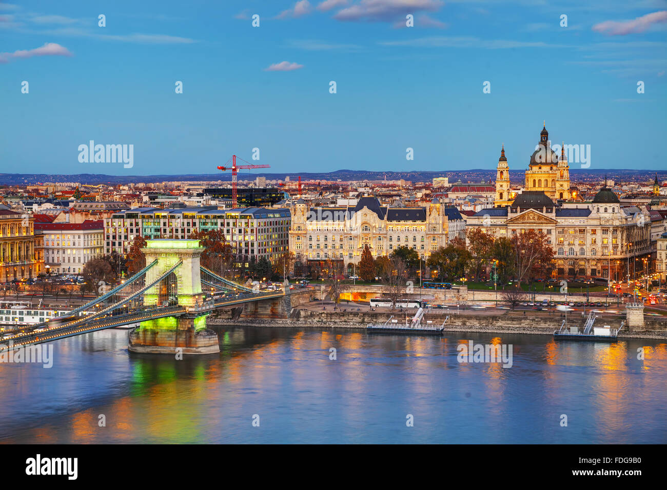 Overview of Budapest with St Stephen (St Istvan) Basilica in Budapest ...