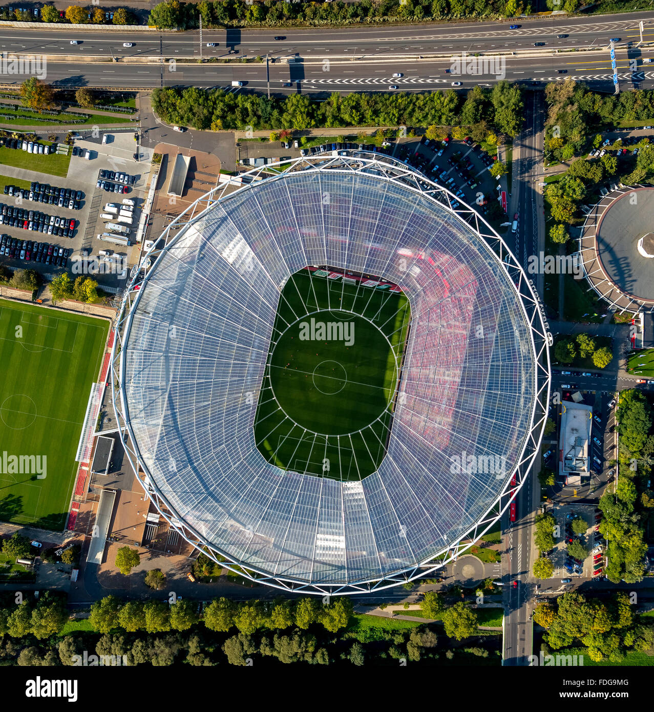 Aerial view, Bayer 04 Leverkusen, BayArena, the stadium of the football ...