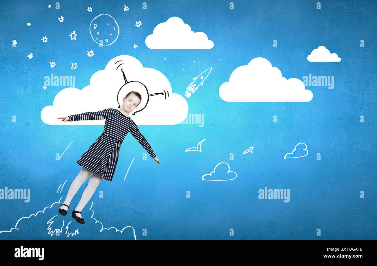Cartoon girl dreaming she hi-res stock photography and images - Alamy