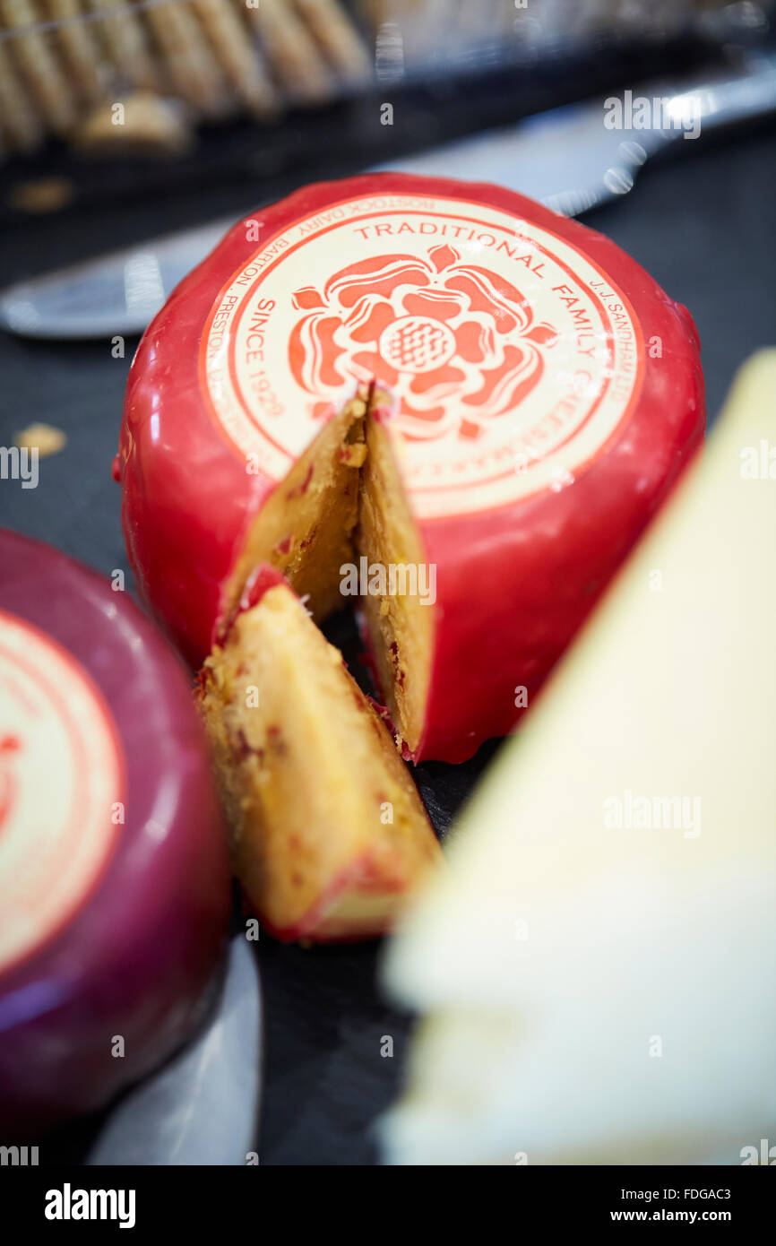 Lancashire cheese in wax cut Stock Photo - Alamy