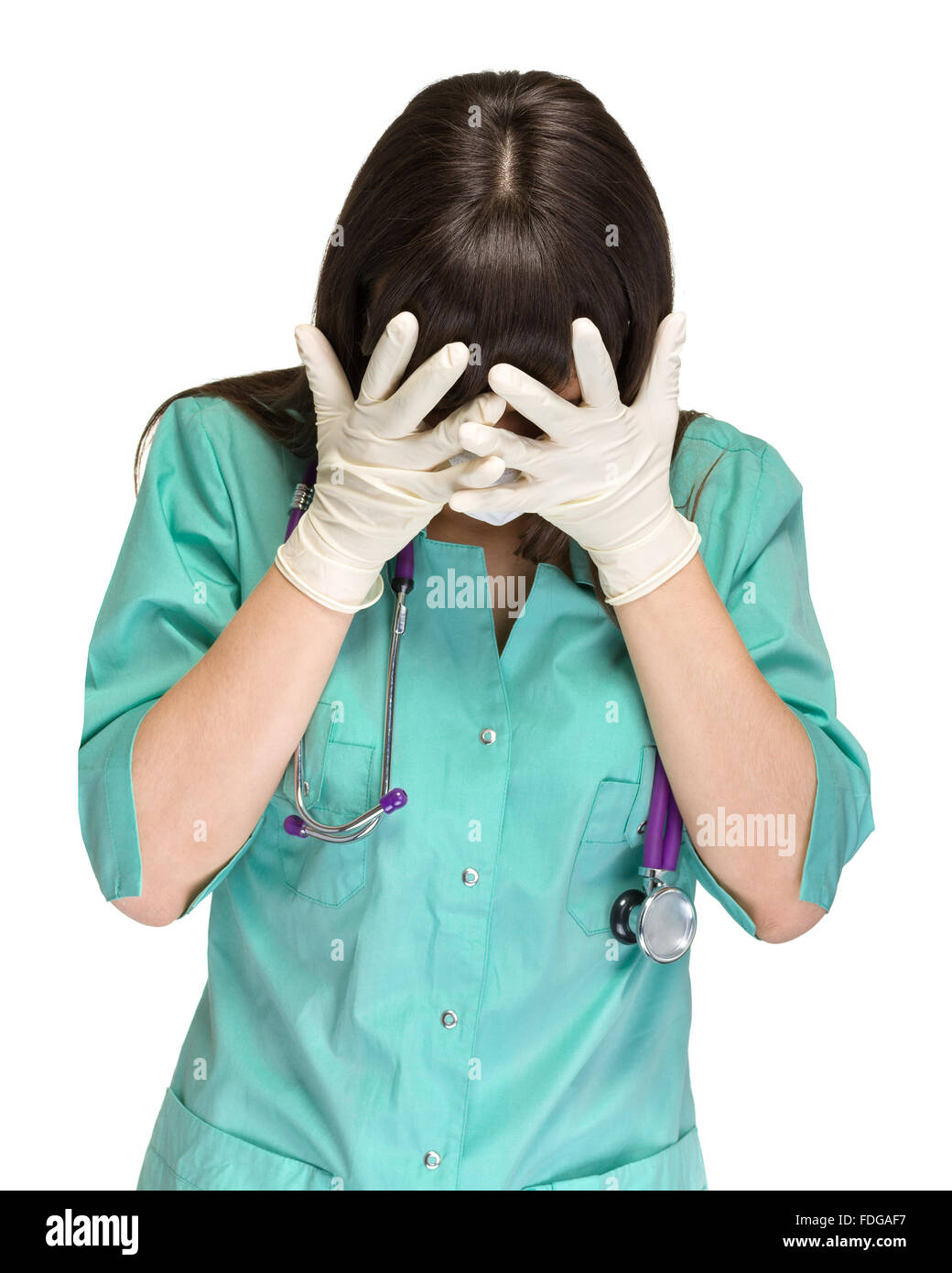 Tired overburdened young woman hi-res stock photography and images - Alamy