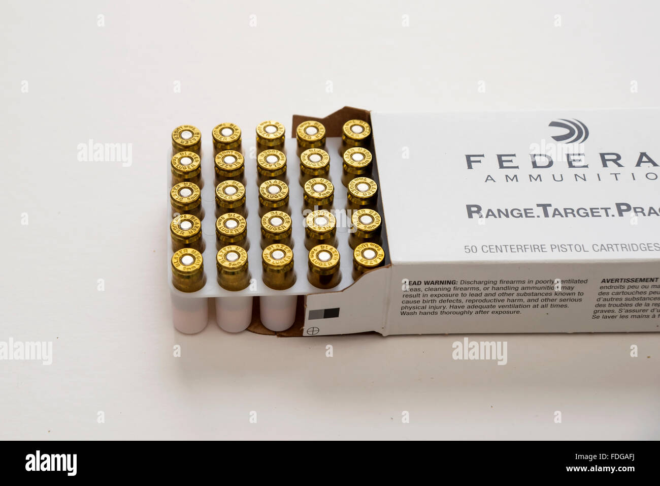 Box with bullets caliber 9mm for pistol Stock Photo - Alamy