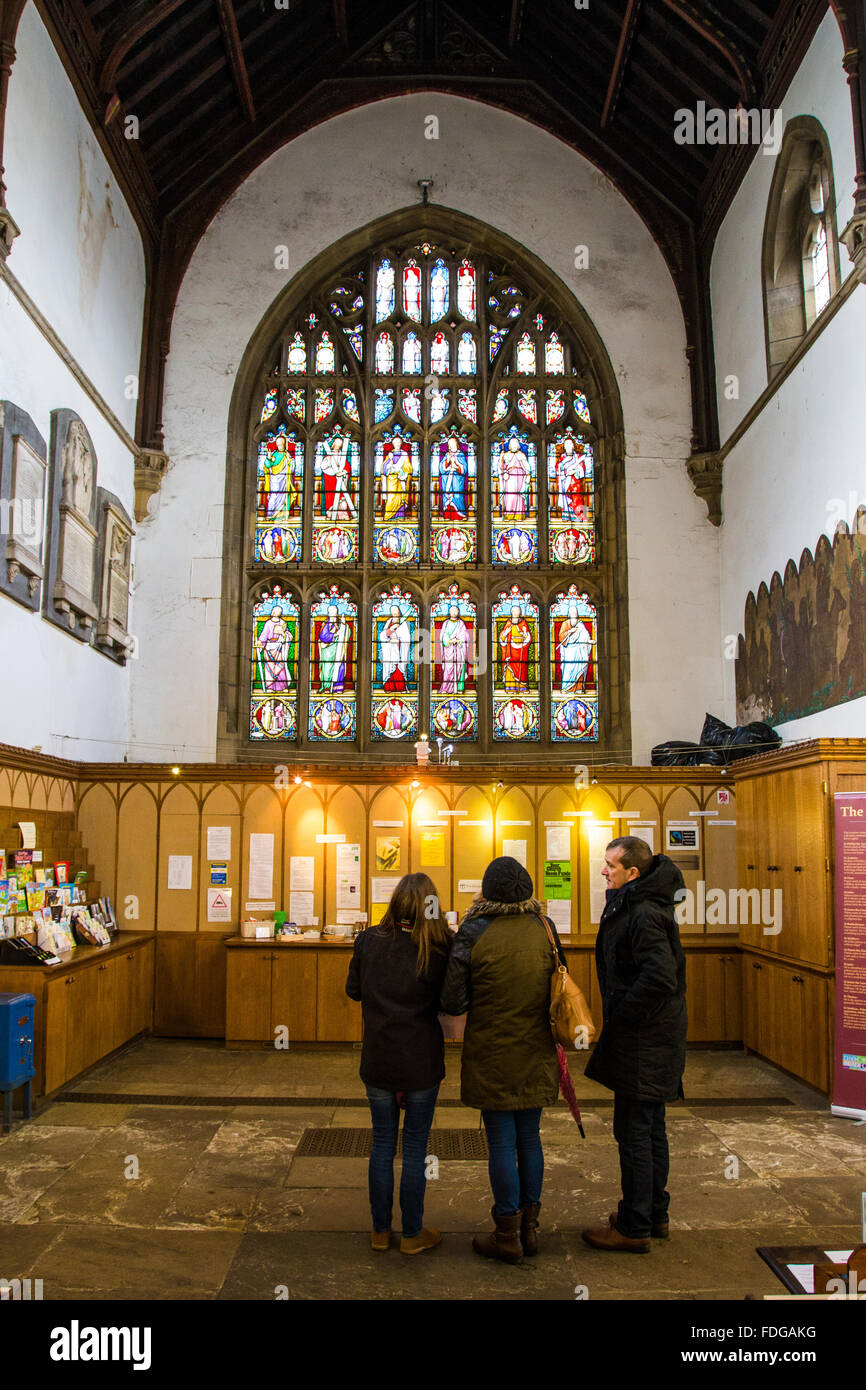 Stained Glass window inside, Haworth, St Michaels and All Angels Church ...
