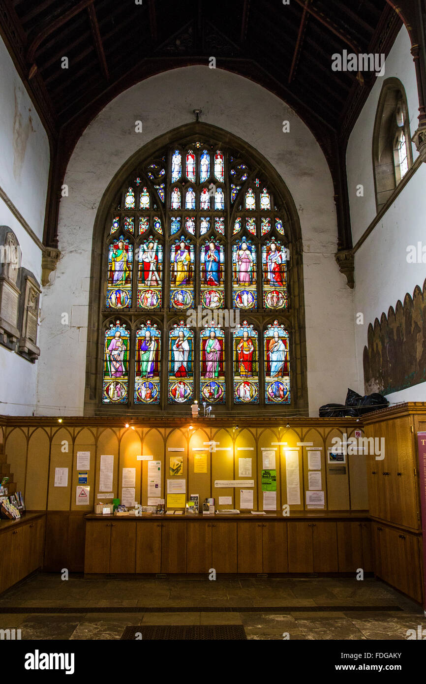 Stained Glass window inside, Haworth, St Michaels and All Angels Church ...
