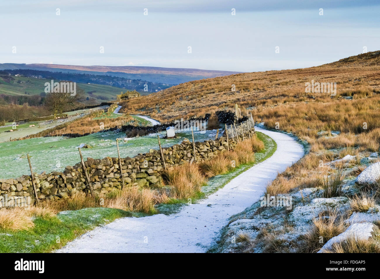 The Path to Bronte Falls, near Haworth, Bradford, Yorkshire Stock Photo ...
