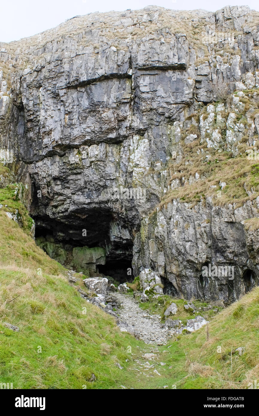 Victoria Cave, Attermire Scar, near Settle, Yorkshire Dales, England ...