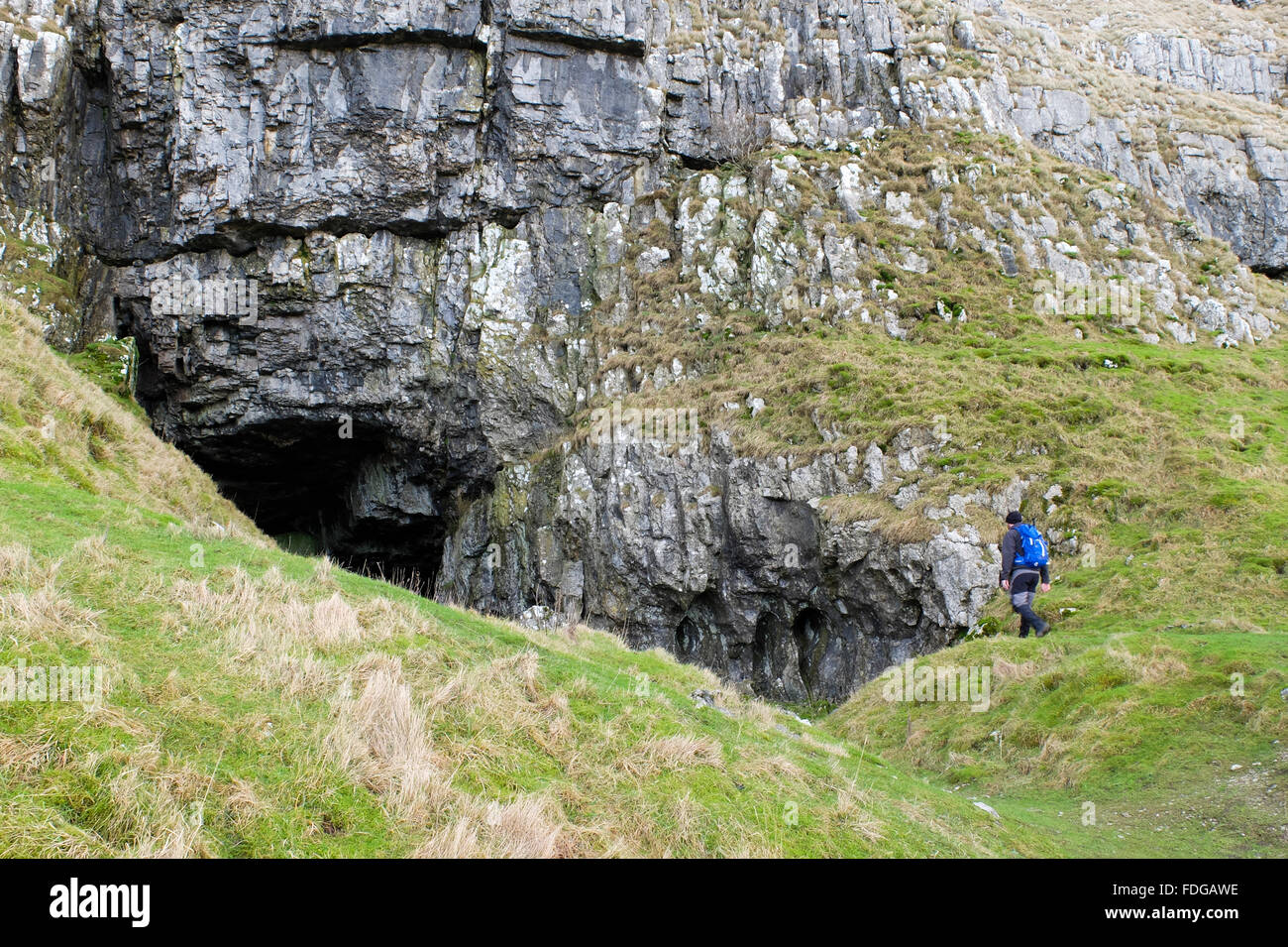 Victoria Cave, Attermire Scar, near Settle, Yorkshire Dales, England ...