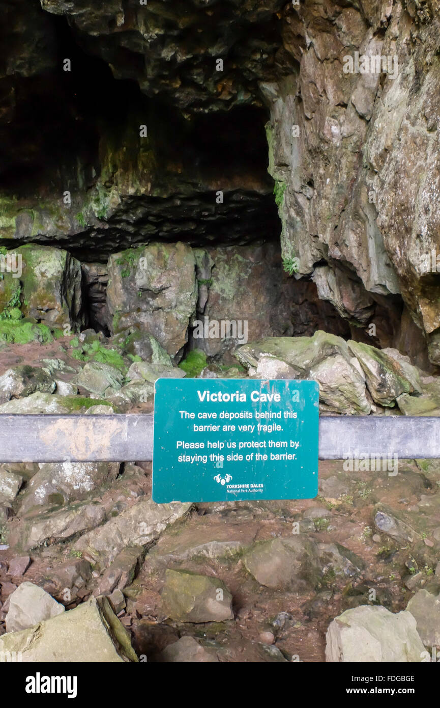 Victoria Cave, Attermire Scar, near Settle, Yorkshire Dales, England ...