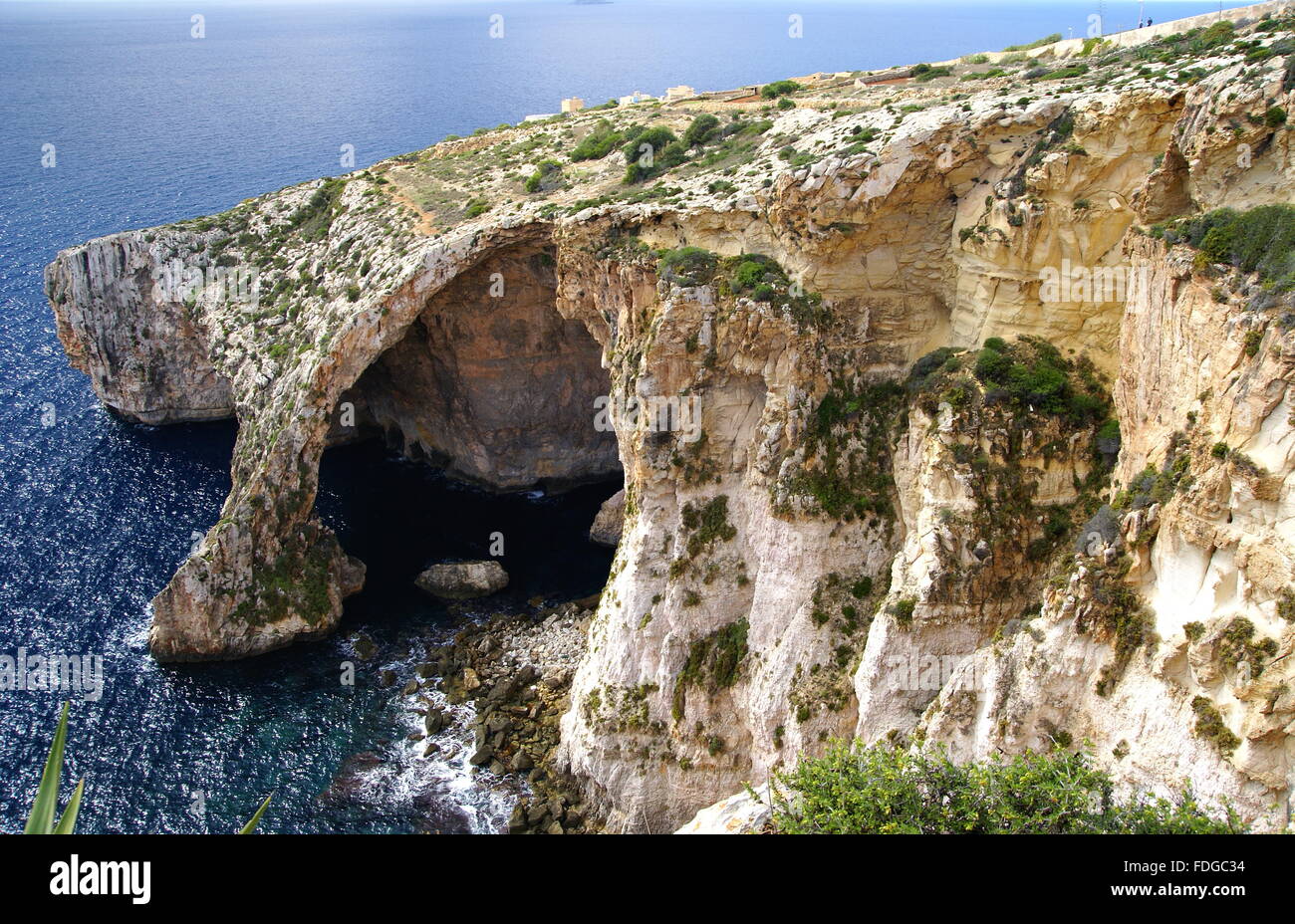 Blue grotto, natural limestone in Island of Malta, exotic all seasons ...