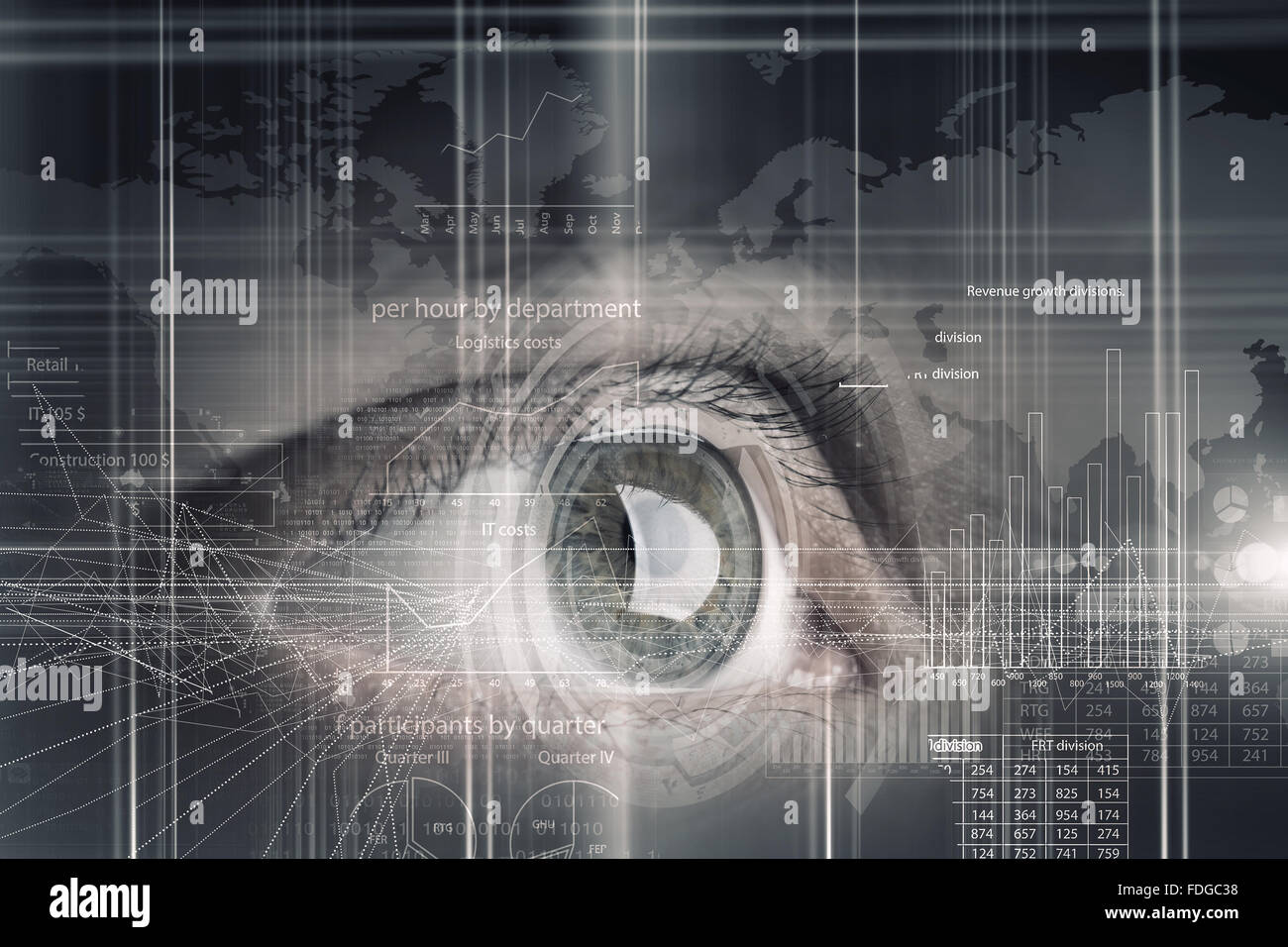 Close up of human eye on digital technology background Stock Photo - Alamy