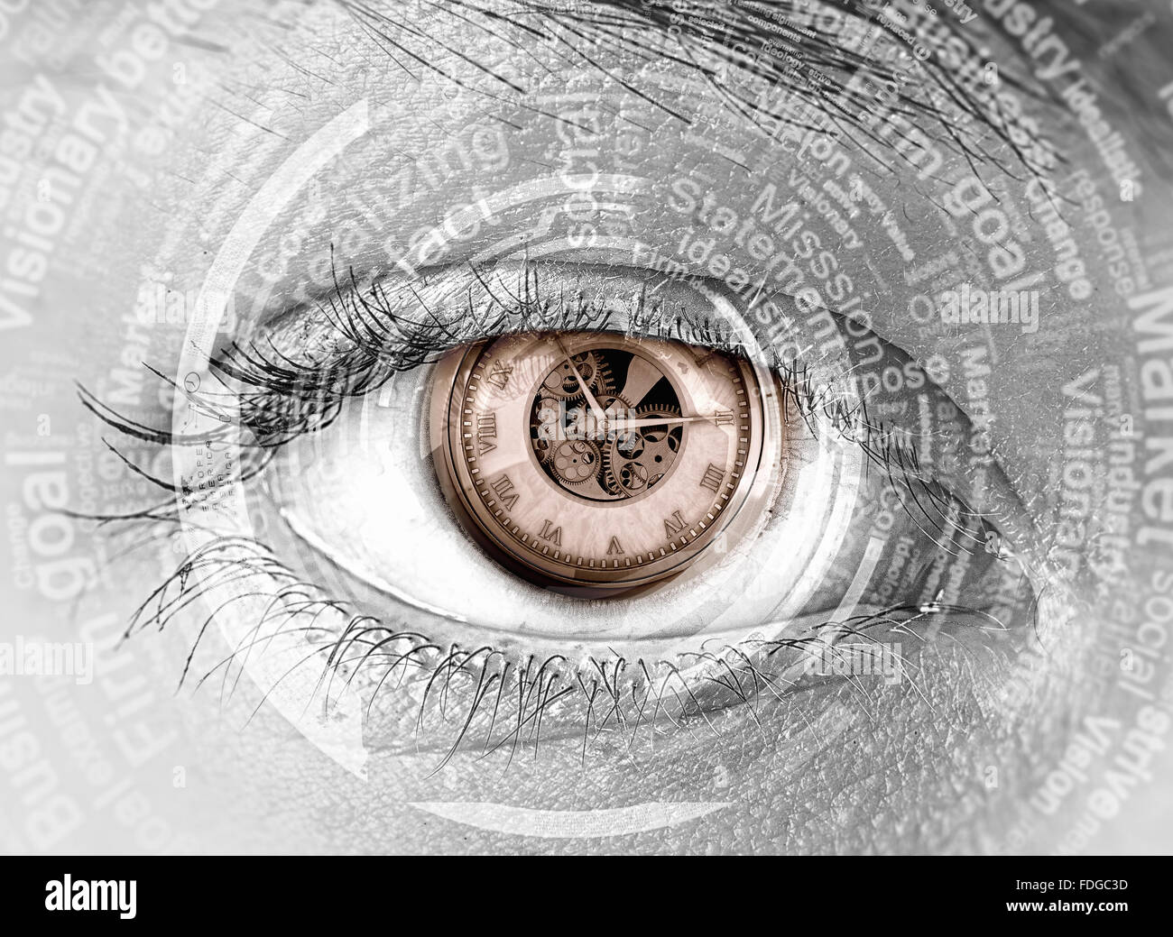 Eye clock view time hi-res stock photography and images - Alamy