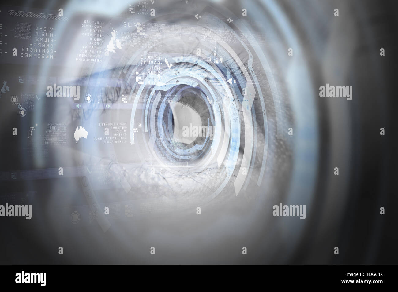 Close up of human eye on digital technology background Stock Photo - Alamy