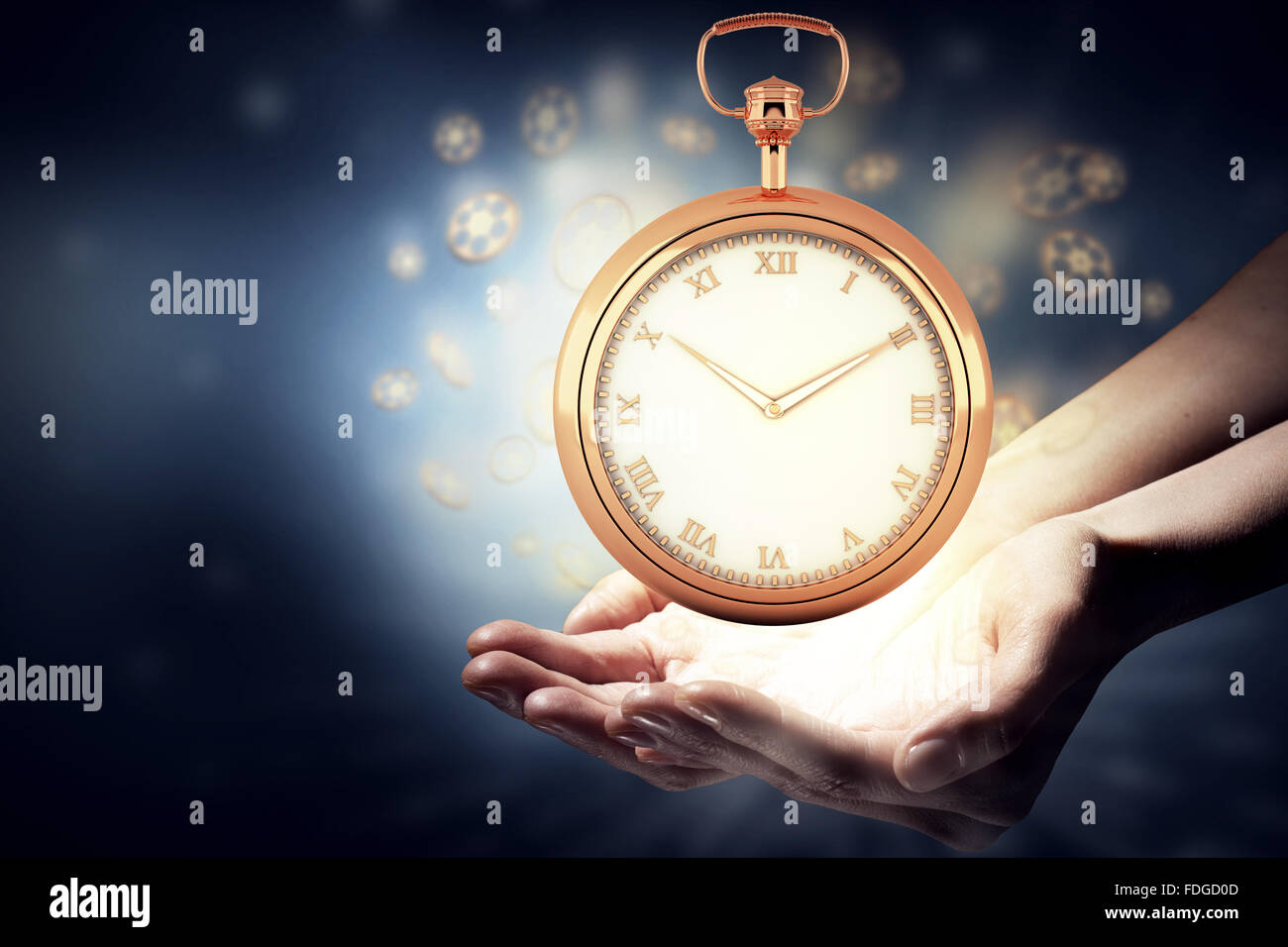 Close up image of human hands holding pocket watch Stock Photo - Alamy