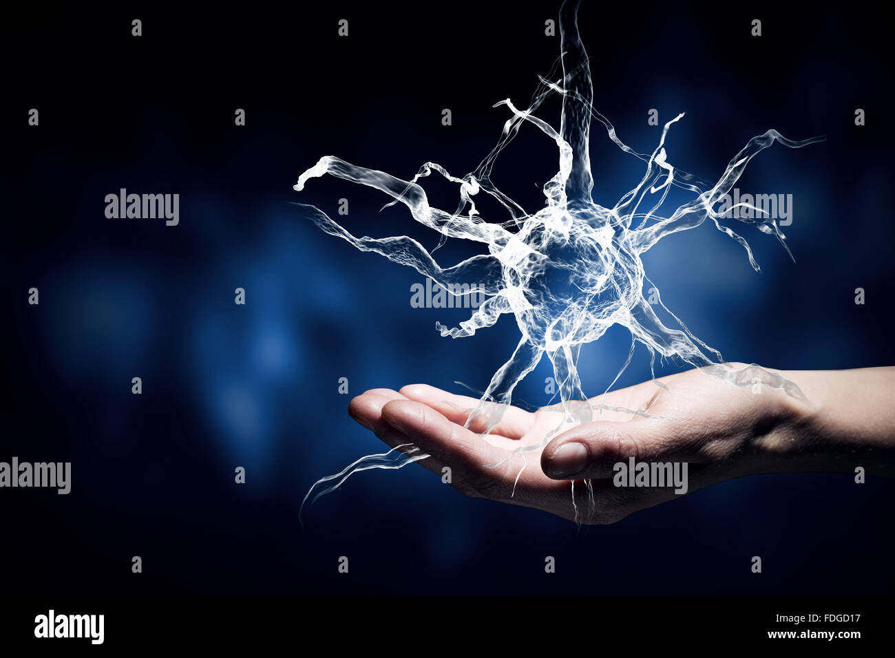 Close up of man hand holding nerve symbol in palms Stock Photo - Alamy
