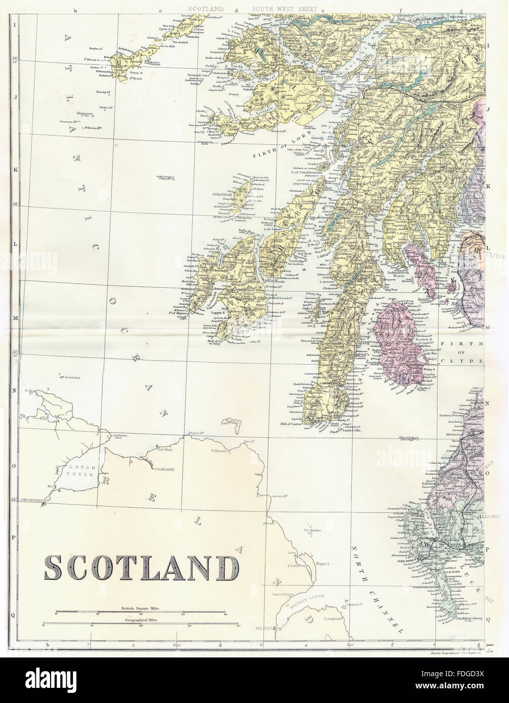 Map of mull of kintyre hi-res stock photography and images - Alamy