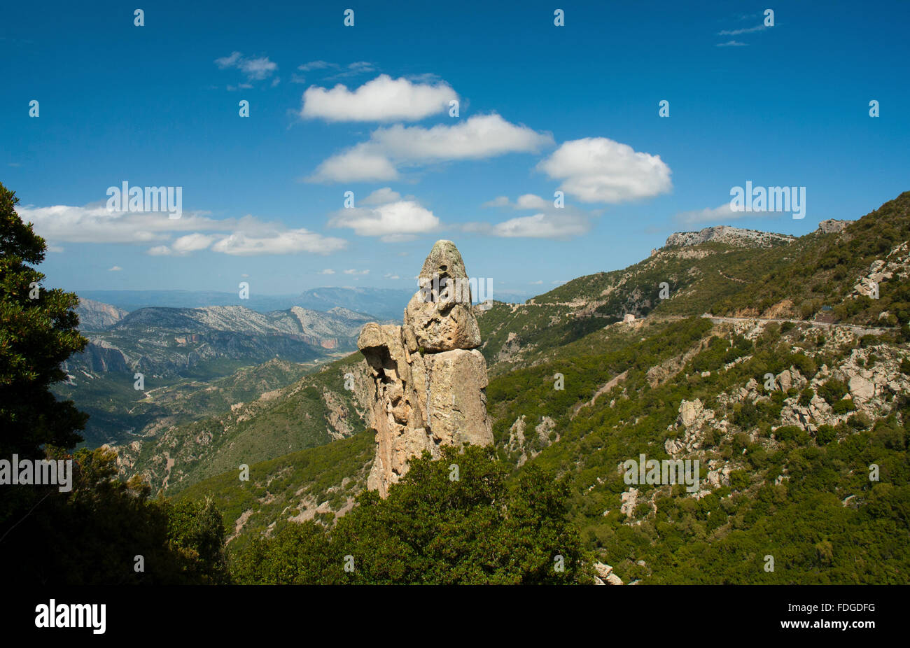 Urzulei, Sardinia, Italy, 3/2009. Big granite pinnacle in the wild and ...
