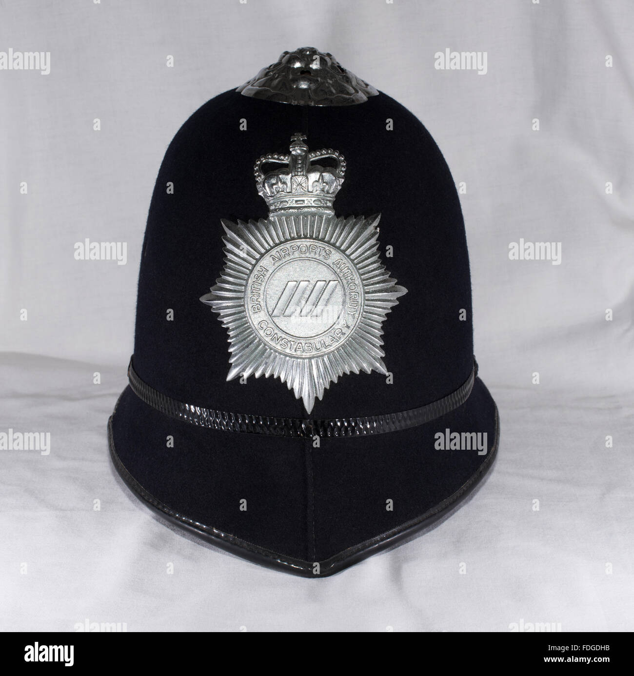 A police helmet from the British Airports Authority Constabulary Stock ...