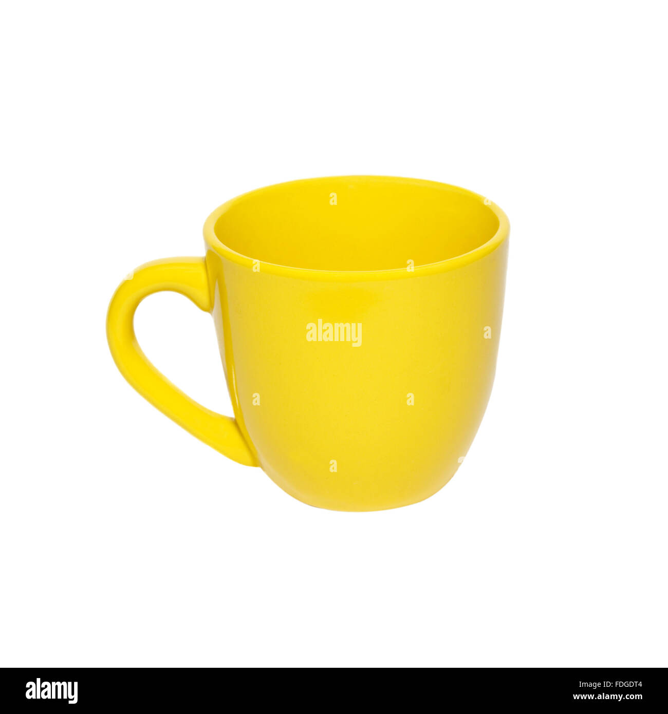 Yellow teacup isolated in white Stock Photo - Alamy
