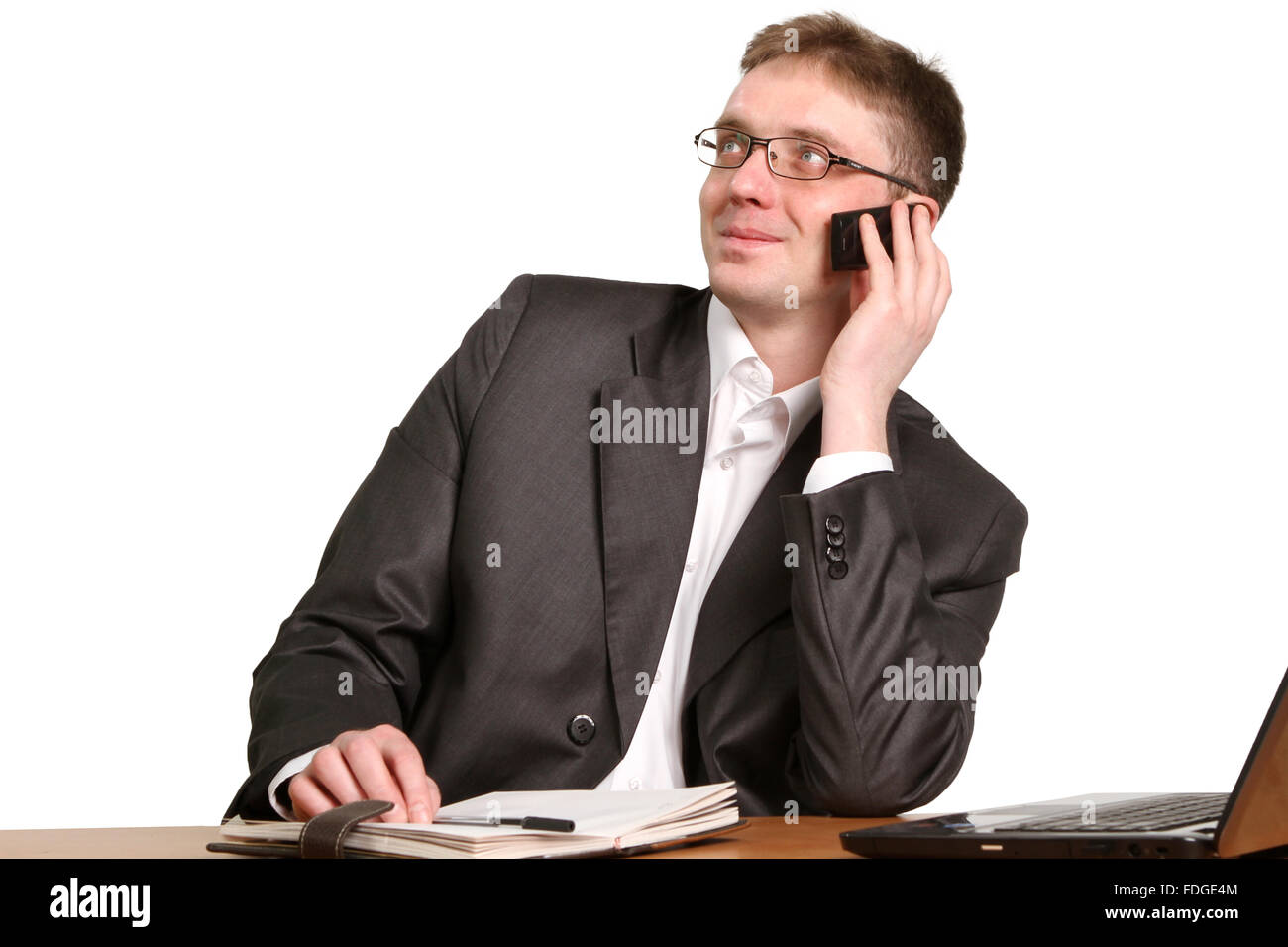 Young businessman making call hi-res stock photography and images - Alamy