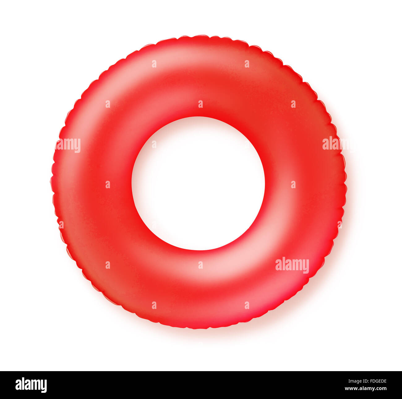 Top view of red inflatable swimming ring isolated on white Stock Photo ...
