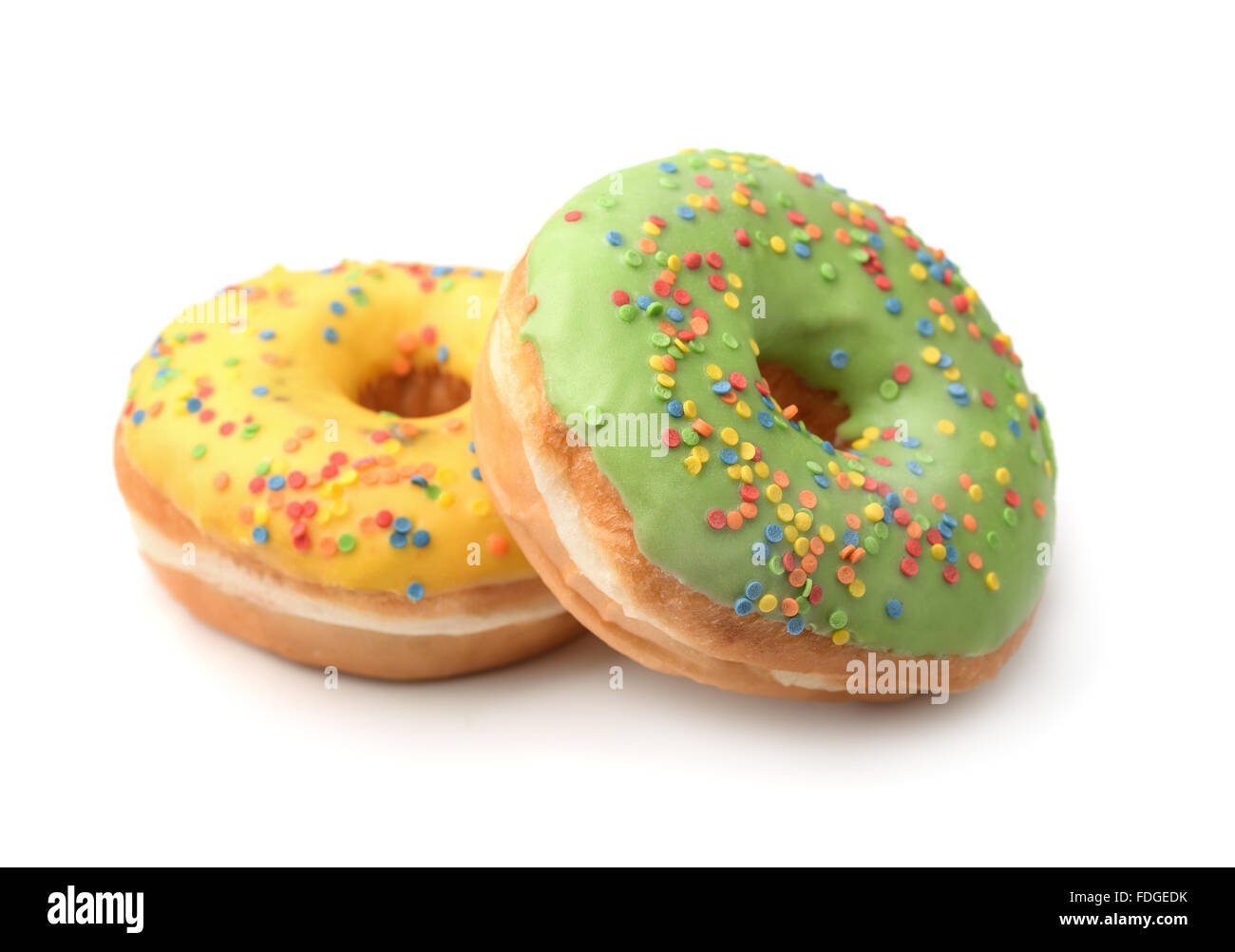Two glazed donut on Cut Out Stock Images & Pictures - Alamy