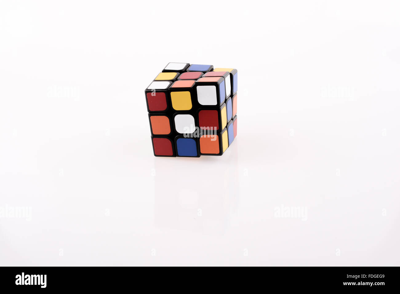 Rubik's cube on a white background Stock Photo - Alamy