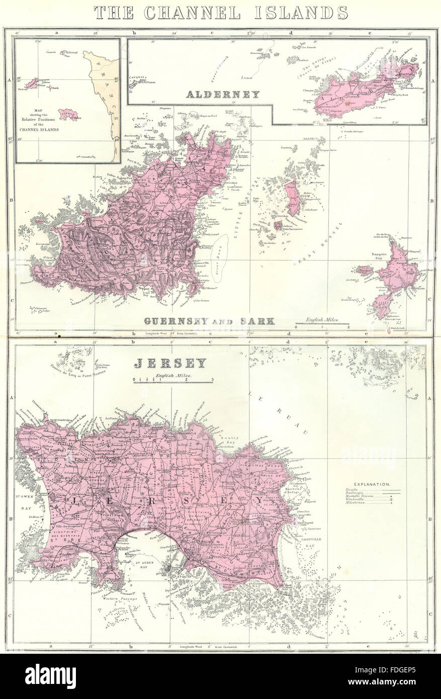 CHANNEL ISLANDS: Alderney; Guernsey and Sark; Jersey. Bacon, 1895 ...
