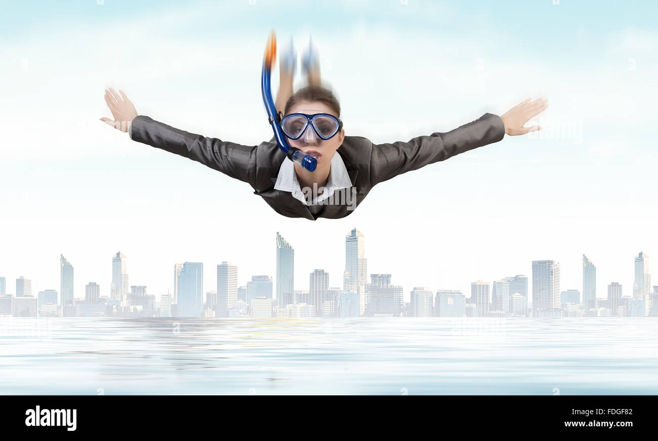 Woman diver flying hi-res stock photography and images - Alamy