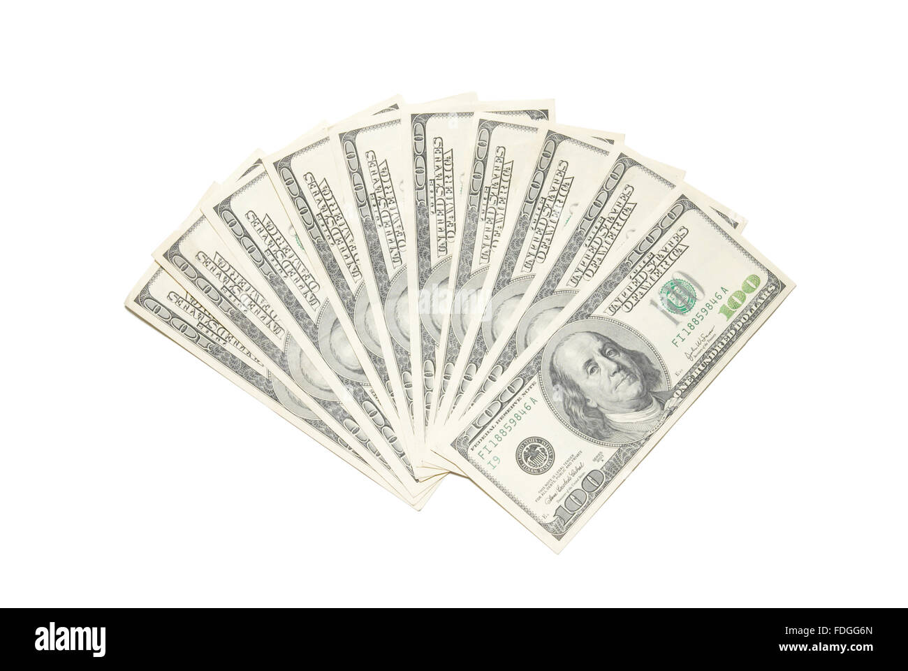 Stack american dollars isolated on white Stock Photo - Alamy