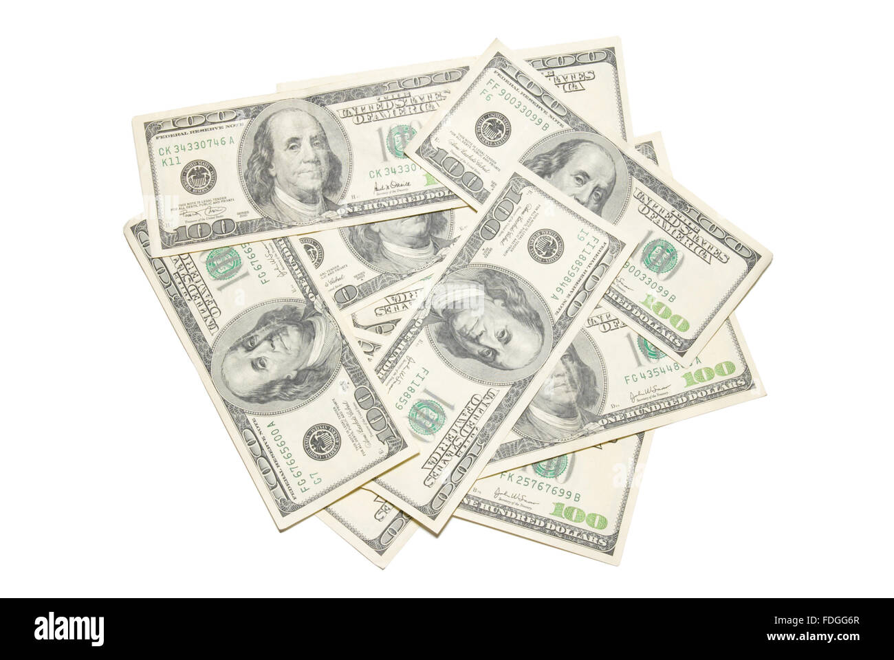 Stack american dollars isolated on white Stock Photo - Alamy