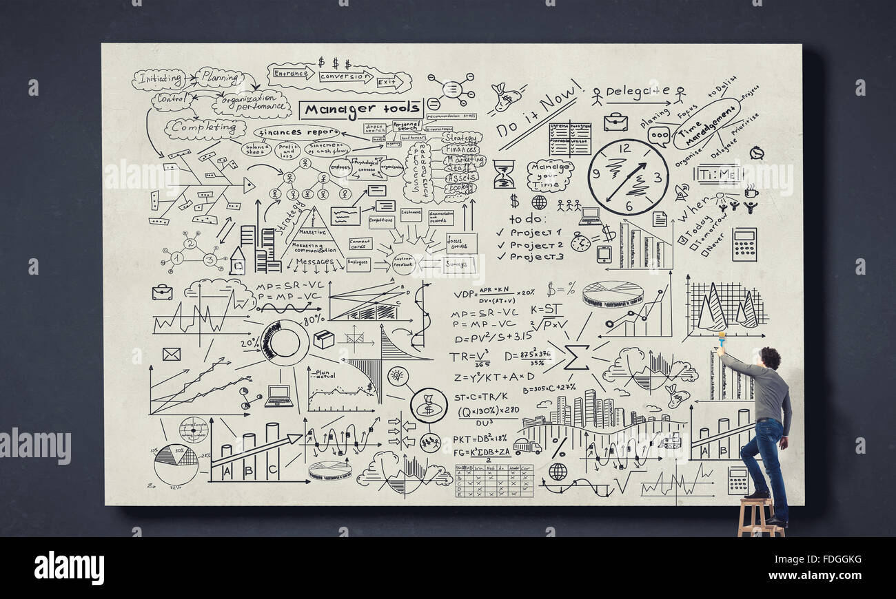 Man on ladder draw hi-res stock photography and images - Alamy