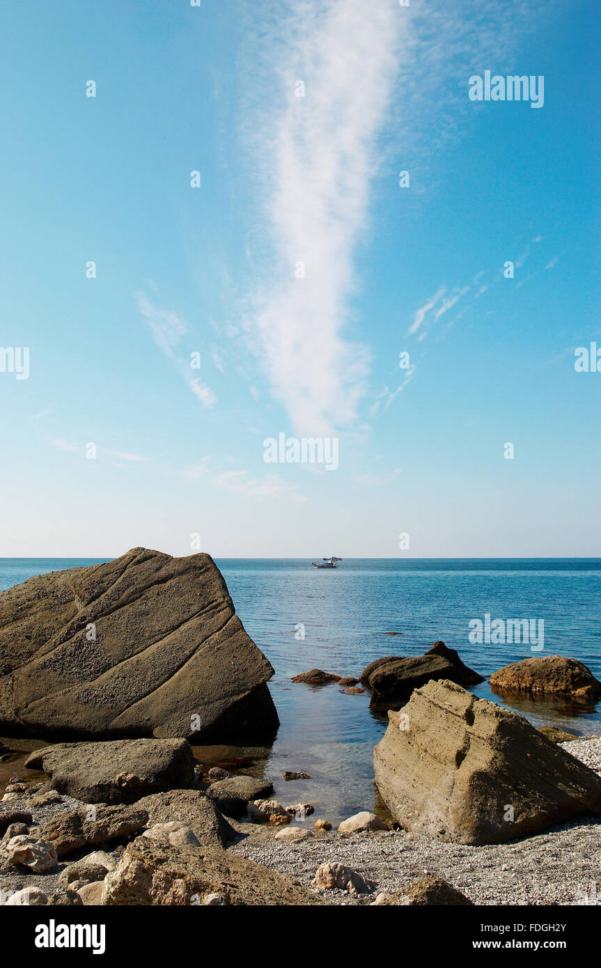 Landscape with rocks and cloud Stock Photo - Alamy