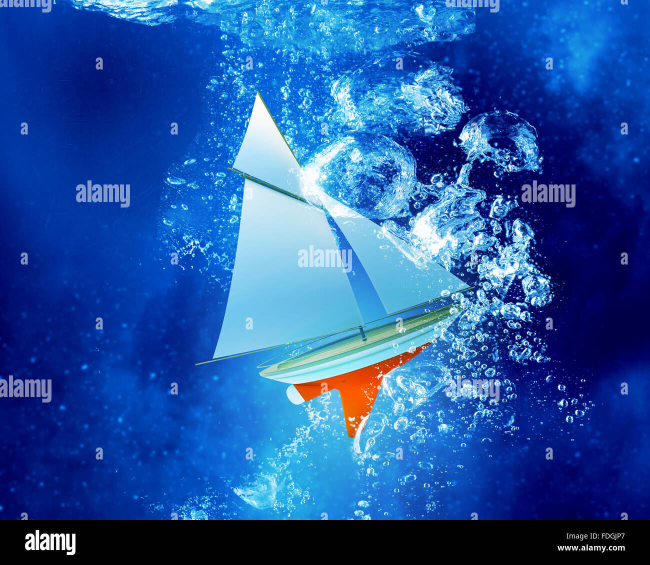 Yacht boat concept under clear blue water Stock Photo - Alamy