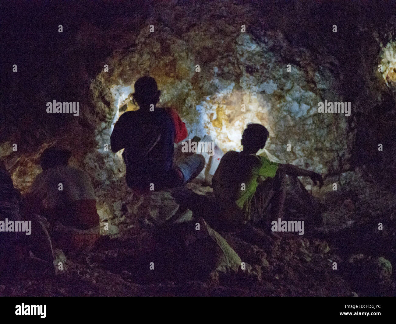 Miners working night shift in Lombok, Indonesia Stock Photo - Alamy