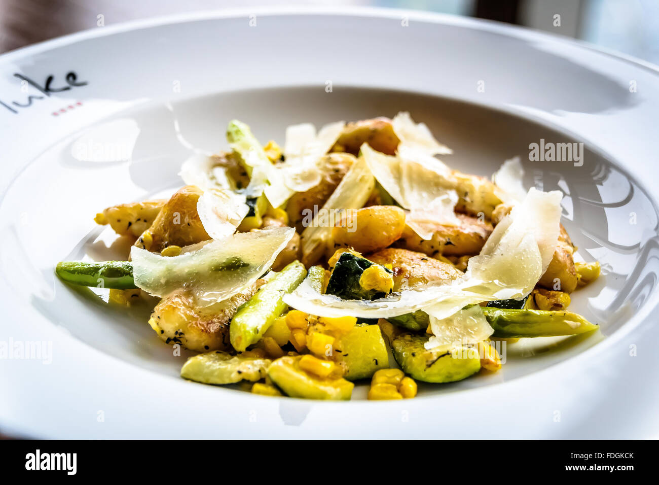 Pan-fried Gnocchi, Corn, Asparagus, Zuchini, Parmesan, Thyme, Truffle ...